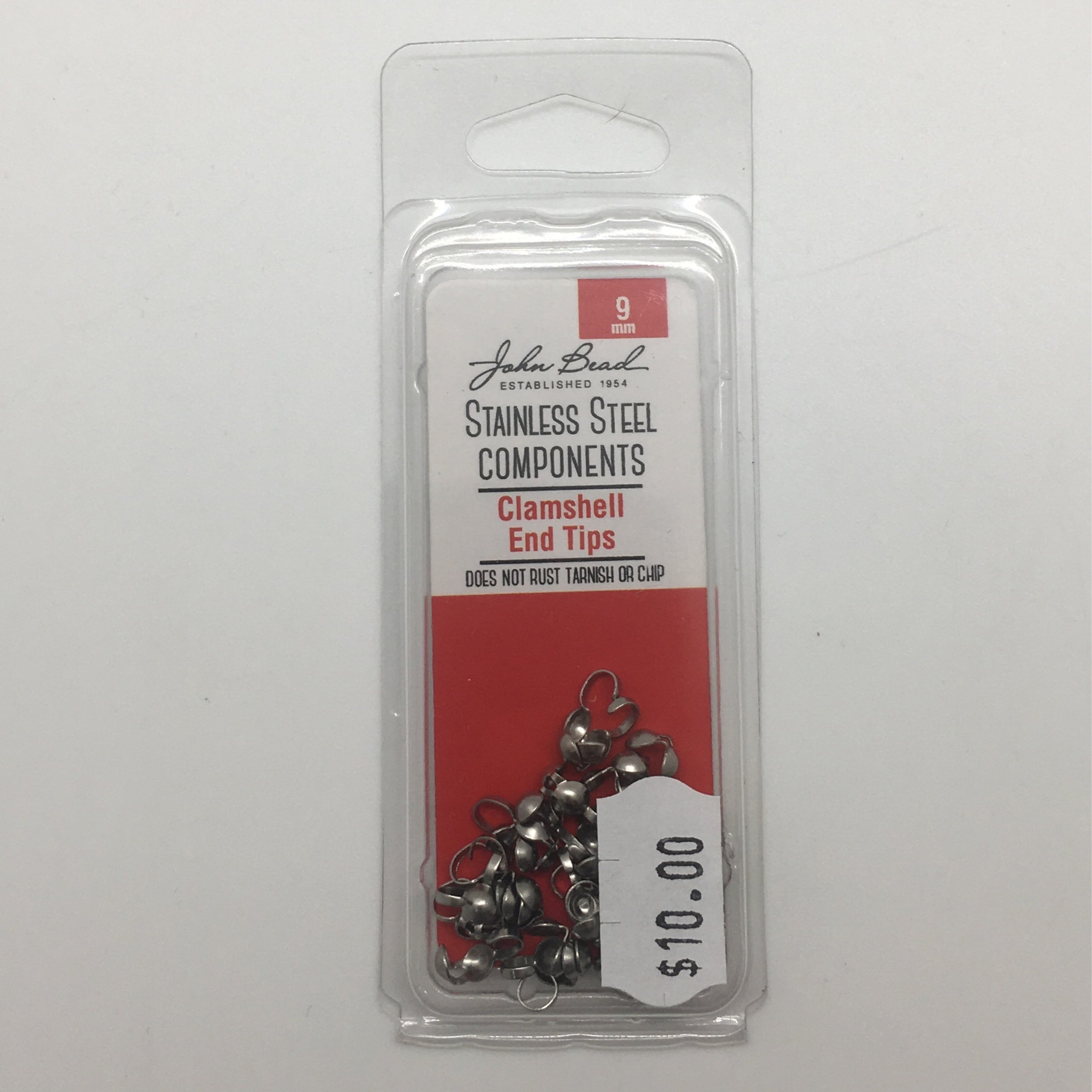 Stainless Steel Clamshell End Tips 9mm, 30pcs | Nikawiy Beads